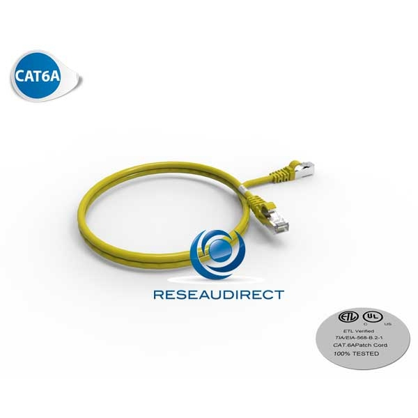Cordon RJ45 cat6a SFTP 1m Patch JAUNE