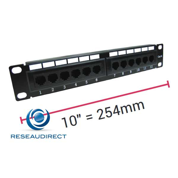 Panneau de brassage RJ45 10 pouces Cat6 12 ports FTP
